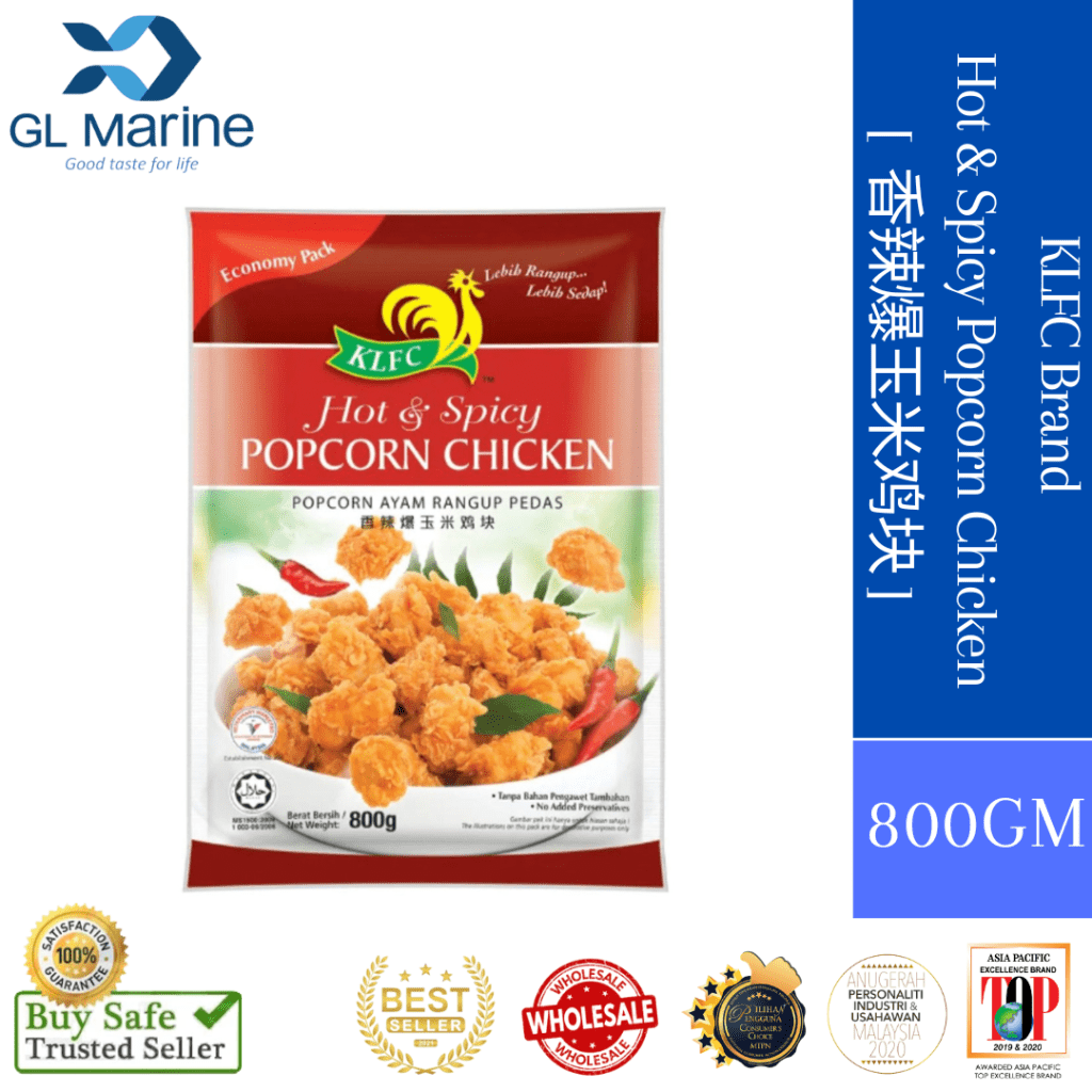 KLFC CHICKEN POPCORN SPICY { 800GM/PKT } - GL MARINE FROZEN SDN BHD